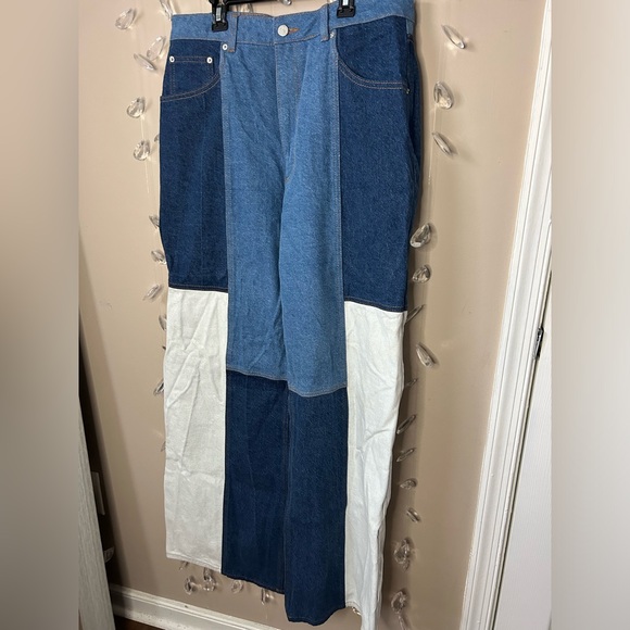 FARM Rio | Jeans | Farm Rio Denim Patchwork Wide Leg Jean | Poshmark